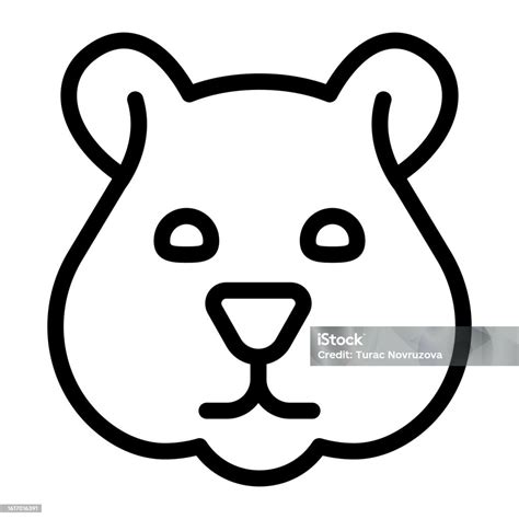 햄스터 헤드 라인 아이콘 가축 개념 흰색 배경에 설치류 실루엣 기호 햄스터 머리 아이콘은 개요 스타일 모바일 개념 웹