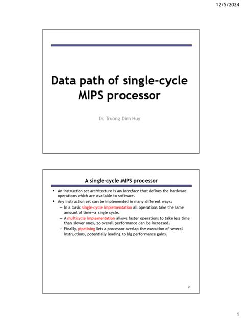 Chapter 11 Single Cycle Datapath Pdf Central Processing Unit Computer Data Storage