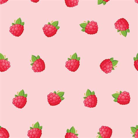 Seamless Raspberry Pattern With Pink Background 57984759 Vector Art At