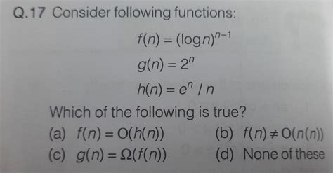 Algorithms Can Anyone Explain How To Compare These Functions Any