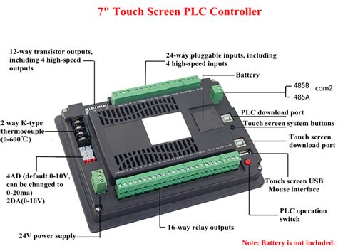 Plc Controller Programmable Logic Controller 7 Hmi Touch Screen For