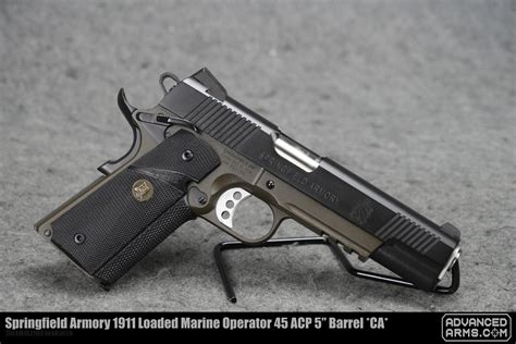 Springfield Armory 1911 Loaded Marine Operator 45 Acp 5” Barrel Ca