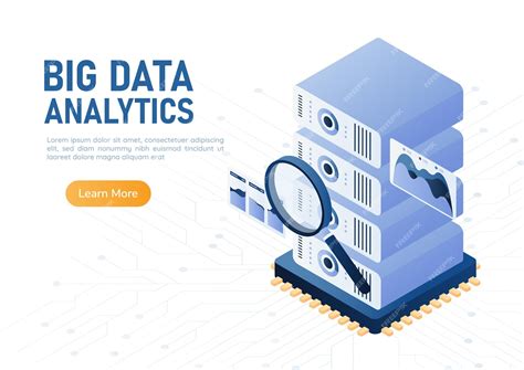 Premium Vector 3d Isometric Web Banner Magnifying Glass Scanning Database Server On Computer