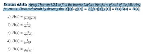 Solved Exercise 6 3 51 Apply Theorem 6 3 1 To Find The Chegg Com