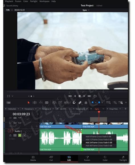 Davinci Resolve Fade Out Audio Using Mouse Hover 2025