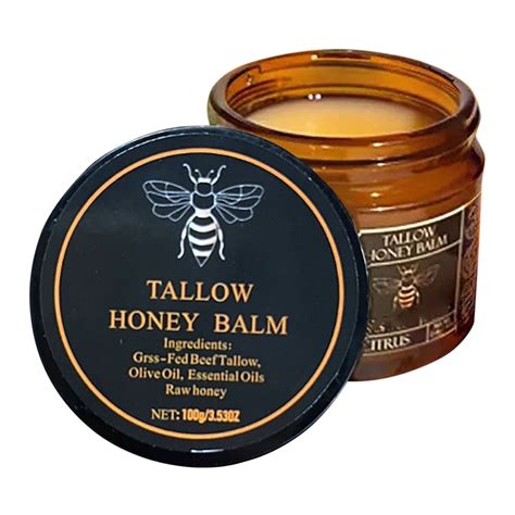 Raw Honey Organic Beef Tallow Balm Handmade Moisturizing Cream For Soft