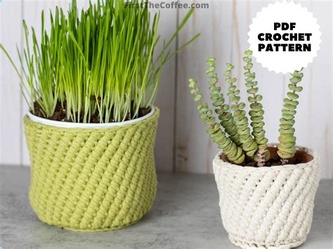 Crochet Plant Pot Cover Pattern Etsy