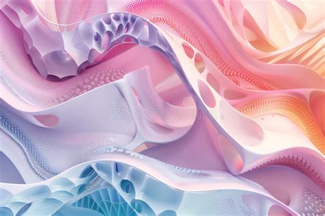 Abstract Liquid Pastel Wave Dynamic With Porous Artistic Structure Stock Illustration