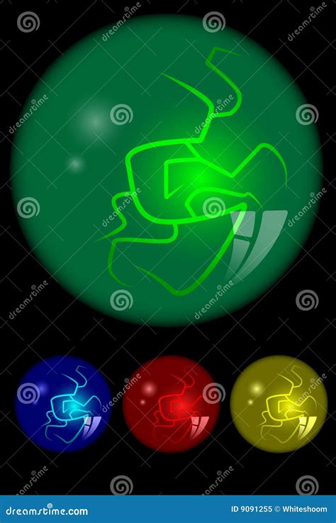 The Button With A Lightning Inside Stock Vector Illustration Of Green
