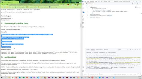 Python Lecturedemo Chapter 6 Dictionaries Youtube