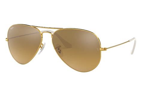 Aviator Gradient Sonnenbrillen in Gold und Braun/Silber | Ray-Ban®
