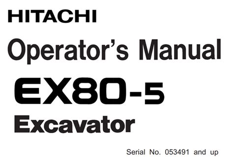 Hitachi Ex80 5 Excavator Operators Manual A Factory Manual Store