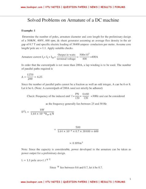 Pdf Solved Problems On Armature Of A Dc Machine Solved Problems On