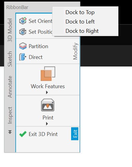Missing Ribbon And Menus In 3d Printing Enviroment Autodesk Community