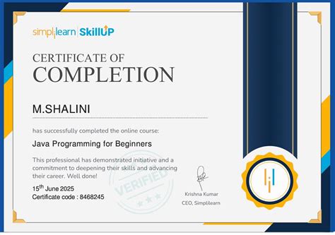 I Am Pleased To Share That I Have Successfully Completed The Java