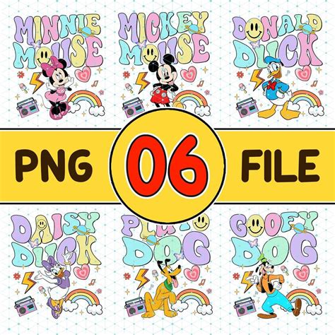 Groovy Mickey And Friends Png Bundle Mickey Minnie Mouse Png Donald Duck Daisy Duck Magic