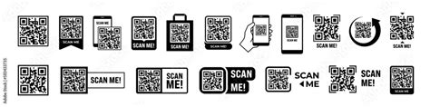 Qr Icon Scan Me Icon Set Qr Code Symbol Set Stock Vector Adobe Stock