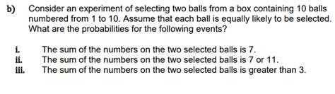 B ﻿consider An Experiment Of Selecting Two Balls