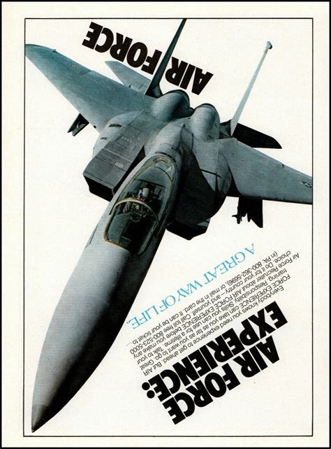 1980 Air Force Recruitment Fighter Jet Usaf Experience Retro Photo