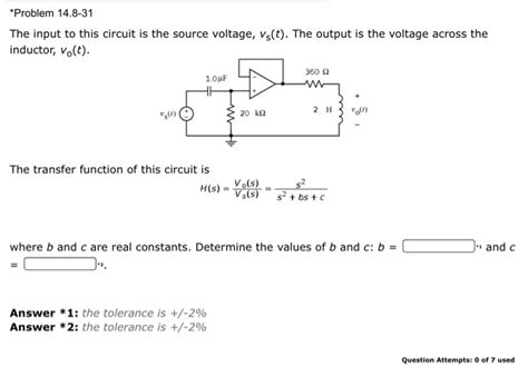 solved problem 14 8 31 the input to this circuit is the