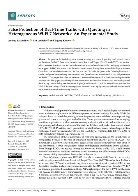 Pdf False Protection Of Real Time Traffic With Quieting In