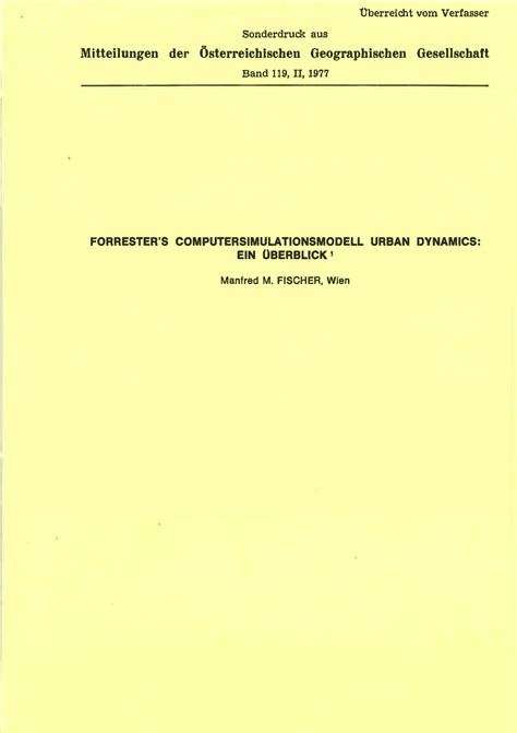 Pdf Forrester S Computersimulationsmodell Urban Dynamics