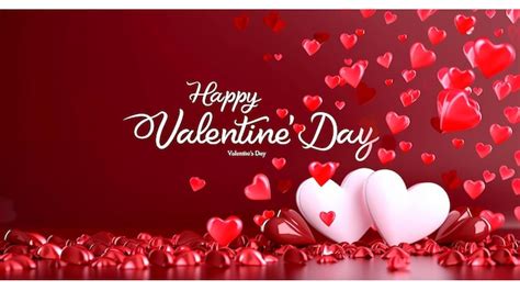 Premium Photo Photo Of Happy Valentines Day Card With Hearts Happy Valentines Day Wallpaper Ai