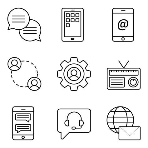Networking Line Icons Set Vector Art At Vecteezy