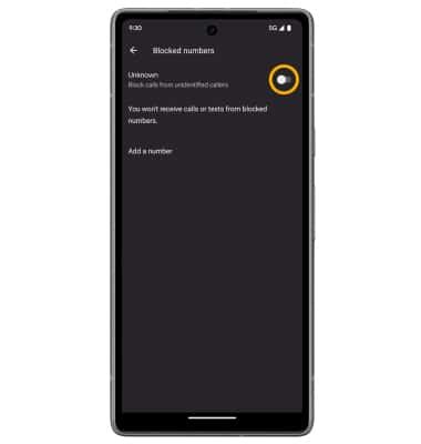 Google Pixel 7a GWKK3 Block Or Unblock Calls AT T