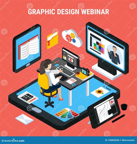 Graphic Design Webinar Concept Stock Vector Illustration Of Creative Digital