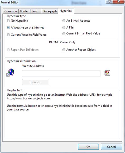 Crystal Reports Dynamic Text Formatting
