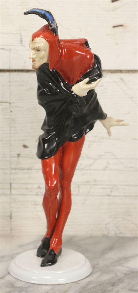 Lot 012 Vintage Porcelain Mephisto Mephistopheles Figurine By Kar
