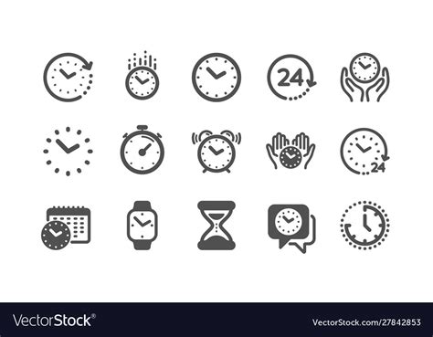 Time And Clock Icons Timer Alarm Smartwatch Vector Image