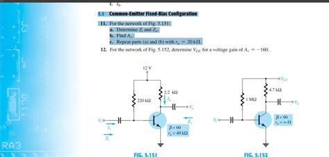 Solved Common Emitter Fixed Bias Configuration For Chegg