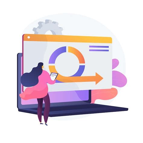 Free Vector Woman Using Software Cartoon Character Working Process