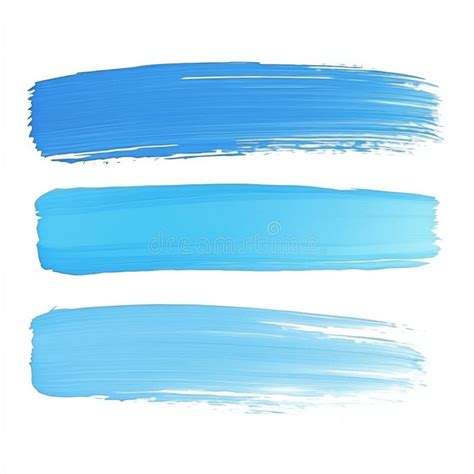 An Illustration Showing A Brush Stroke As A Basic Horizontal Blue Line With A Plain White