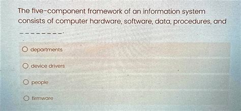 the five component framework of an information system consists of