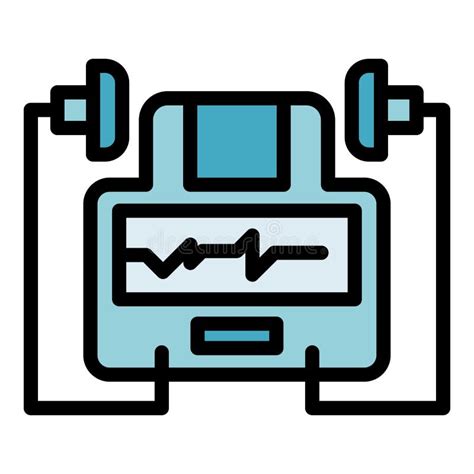 Vector De Icono De Desfibrilador De Hospital Plano Stock De Ilustración