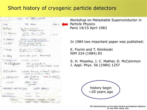 Ppt 20 Years Of Cryogenic Particle Detectors Past Present And Future Powerpoint Presentation