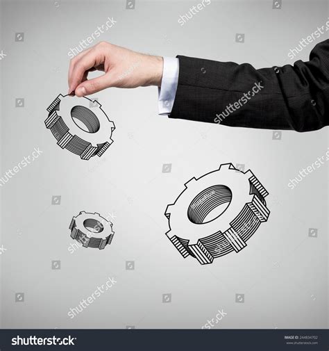 Hand Holding Drawing Gears Cogs Stock Photo Shutterstock