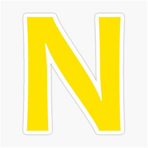 Yellow Color Letter N Sticker For Sale By Wecreations Redbubble