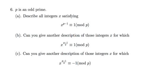 Solved P Is An Odd Prime Describe All Integers X Satisfying Chegg Com