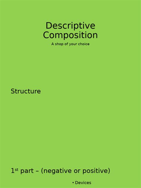 Descriptive Composition Pdf