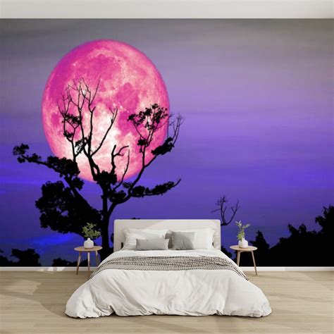 Wallpaper Grass Sky Moon Landscape Green Grass Blue Sky 3d Rendering