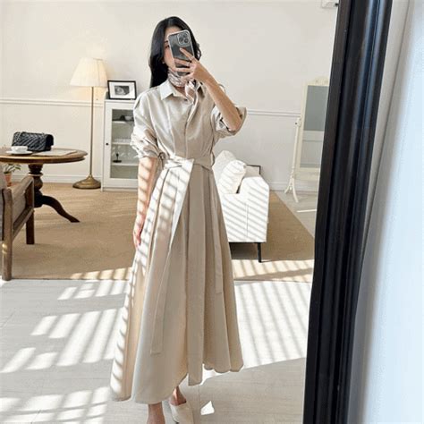 ⚡️베스트⚡️바바리 트렌치 벨트 롱 셔츠 원피스 트렌치원피스 가을원피스 하객코디 하객원피스 에이블리