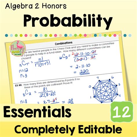 Probability Unit Essentials Bundle Algebra 2 Flamingo Math With