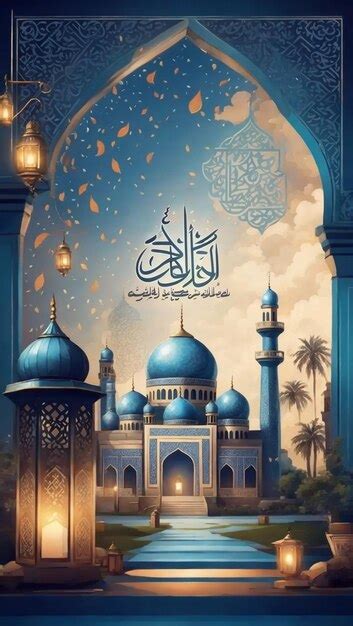 Premium Ai Image Islamic Mosque Gradient Eid Background