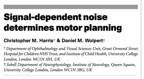 [paper review] signal dependent noise determines motor planning