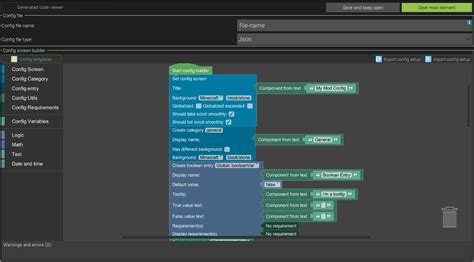 cloth config api [forge neoforge] mcreator