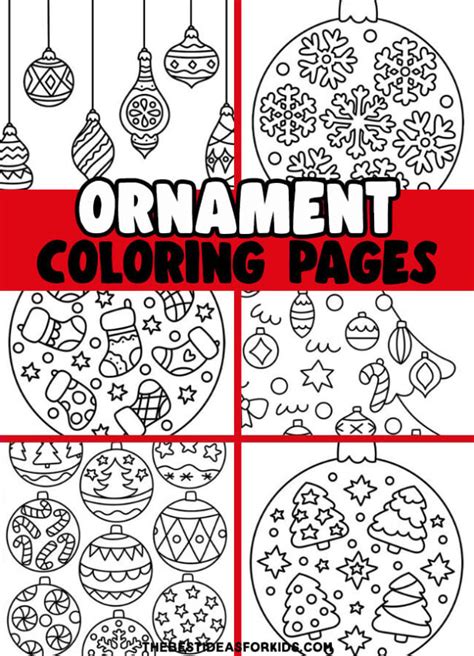 Christmas Ornament Coloring Pages Printable